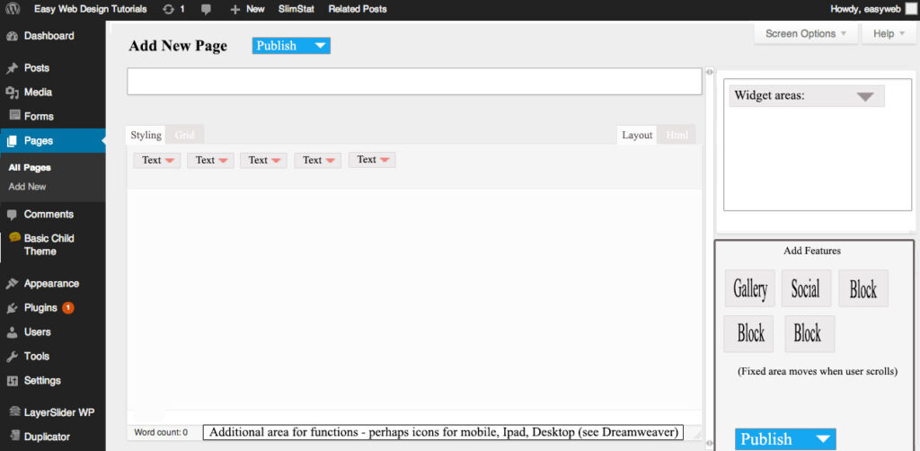 Frontend and Backend editing WordPress - Easy Web Design Tutorials