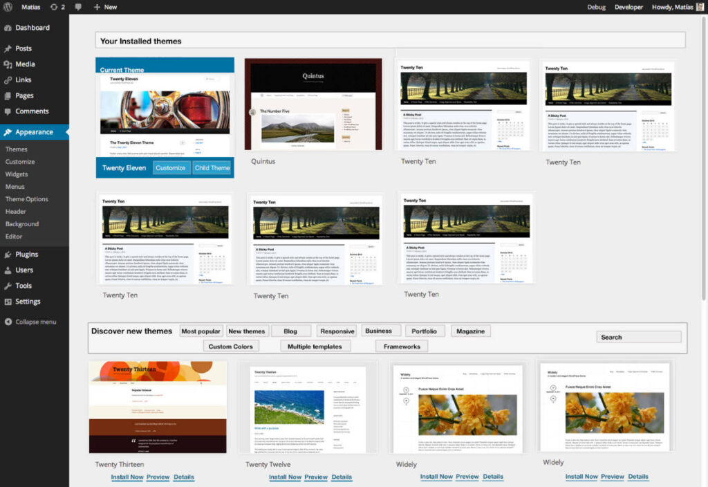 WordPress theme browser mockups - Easy Web Design Tutorials